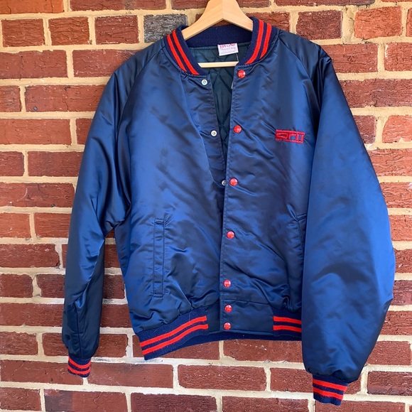 Jackets & Coats | Vintage Made In The Usa Espn Bomber Jacket Mens Large ...